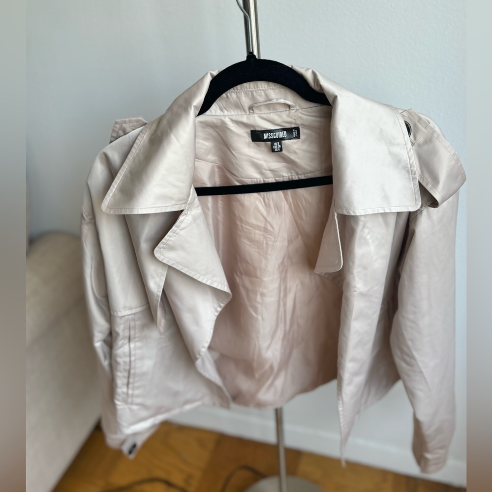 Light Cream Jacket Short Trench - Gem